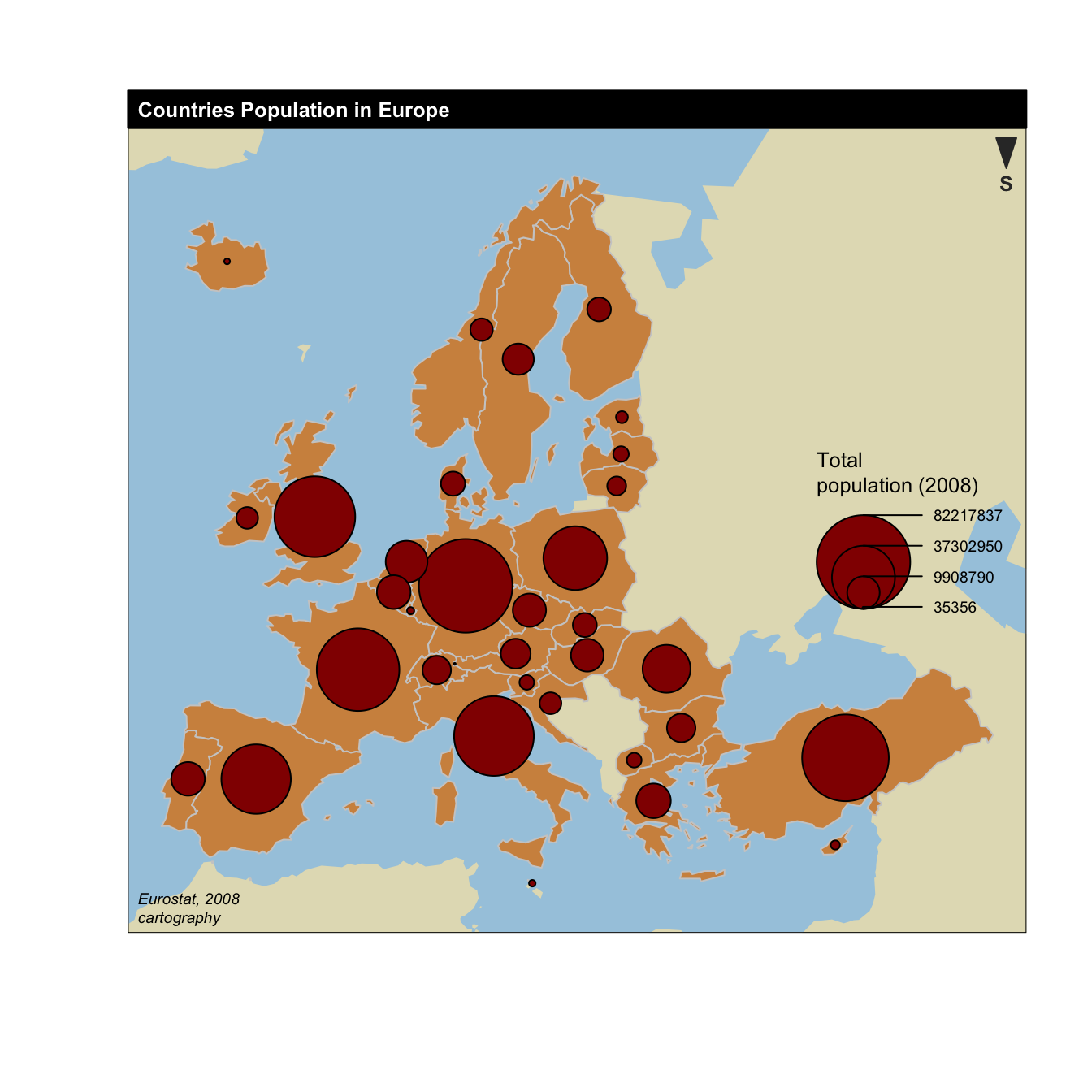 Proportional Symbol Map With The Cartography Package The R Graph Gallery